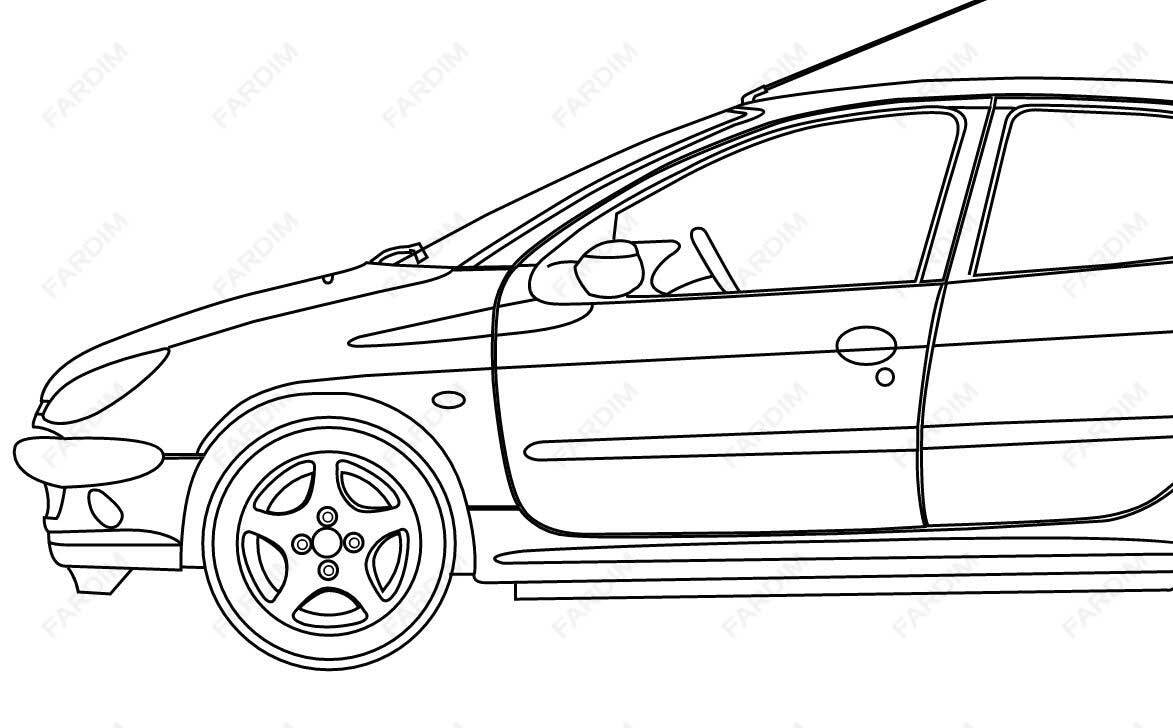 طرح وکتور آماده اتومبیل پژو 206 صندوقدار + دانلود طرح